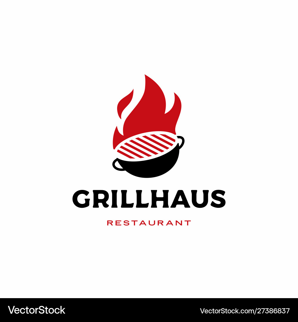 Fire grill logo icon Royalty Free Vector Image