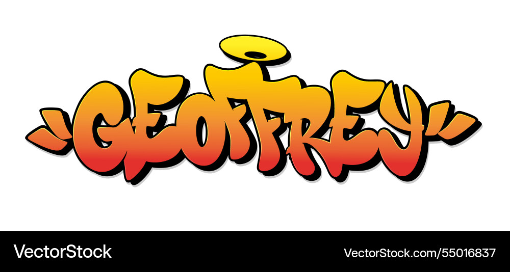 Geoffrey name in graffiti style Royalty Free Vector Image