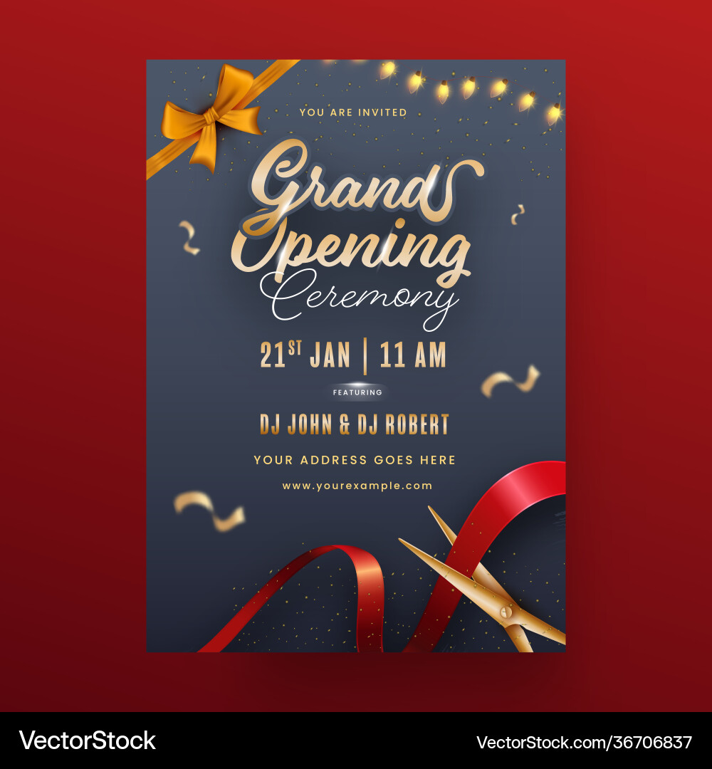 Grand Opening Celebration Invitation – Royalty-Free Vector | VectorStock