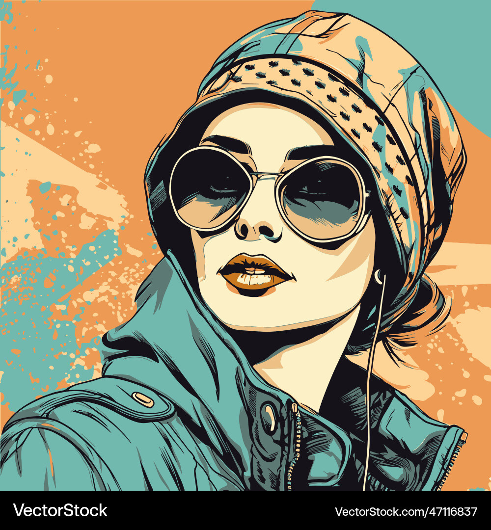 Pop art style portrait Royalty Free Vector Image