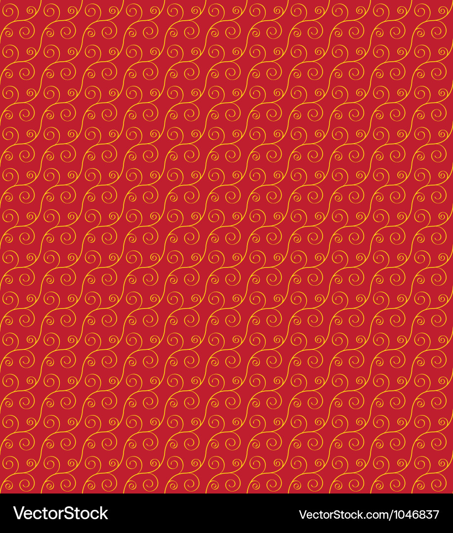 Red and Yellow Curly Seamless Pattern Royalty Free Vector