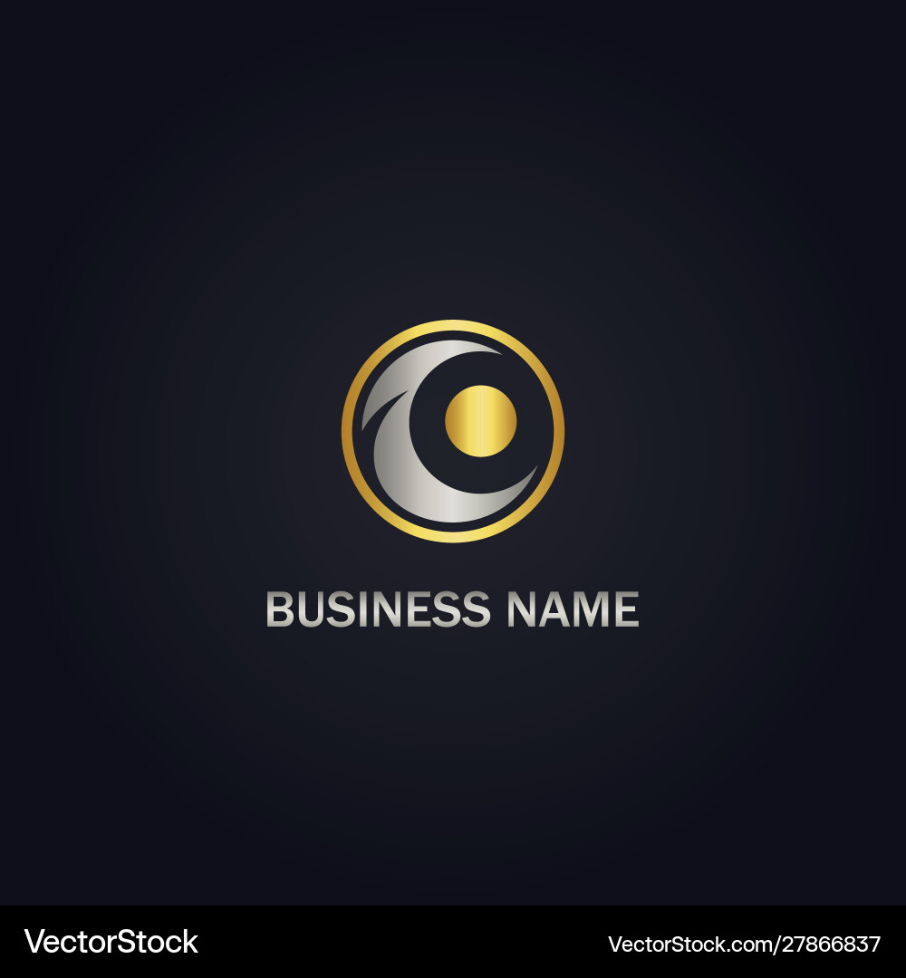 Round abstract gold logo Royalty Free Vector Image