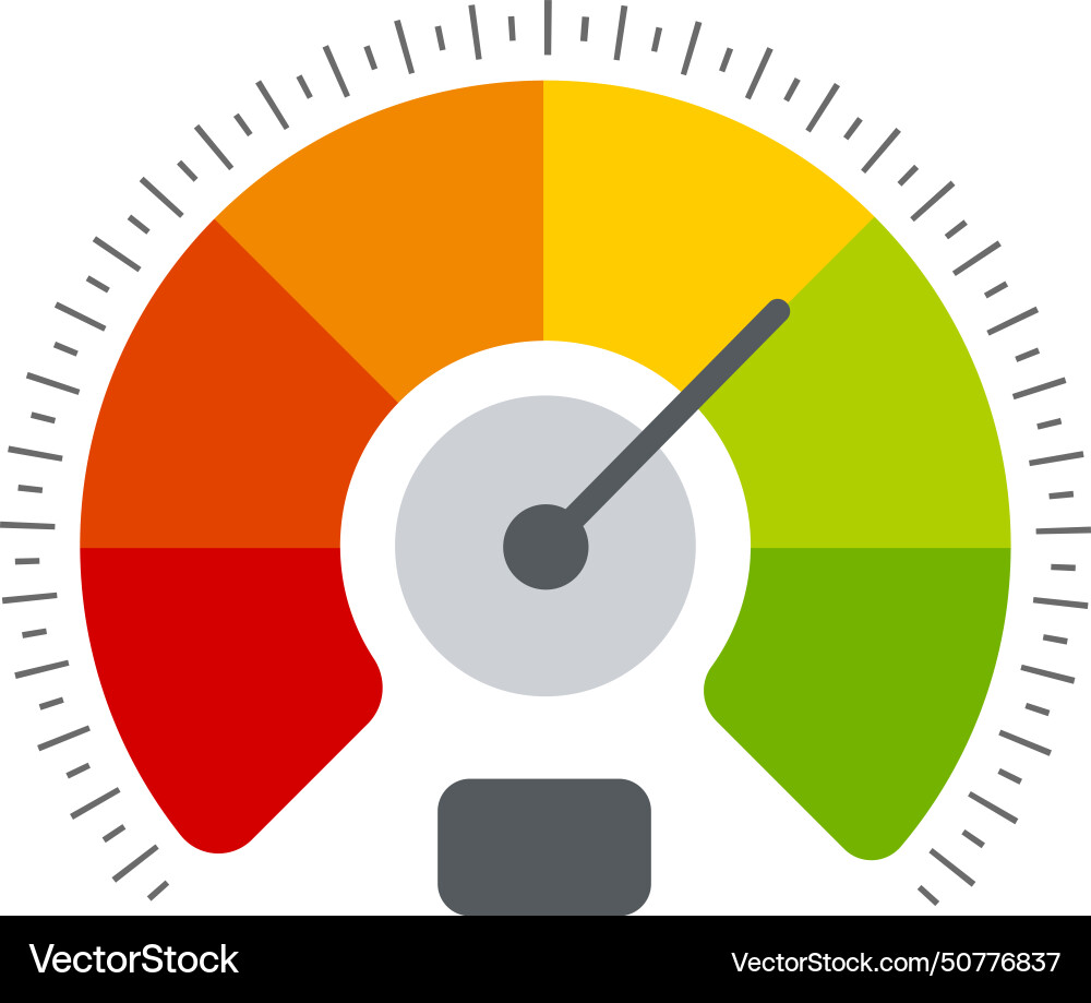 Speedometer gauge round colorful meter score Vector Image