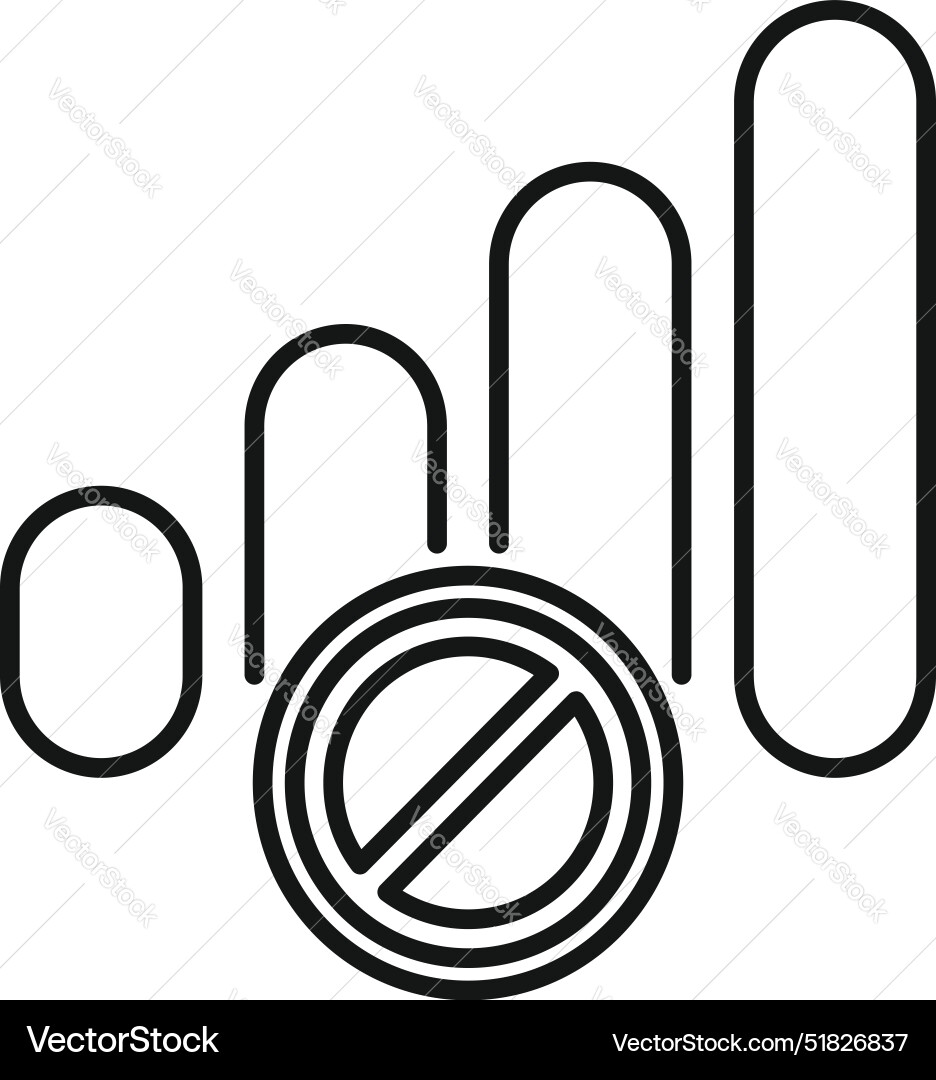 Stop growing chart with forbidden sign showing Vector Image
