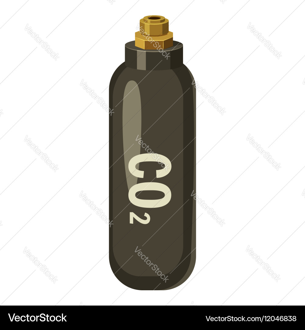 CO2 Gas Bottle Icon - Cartoon Style Royalty Free Vector