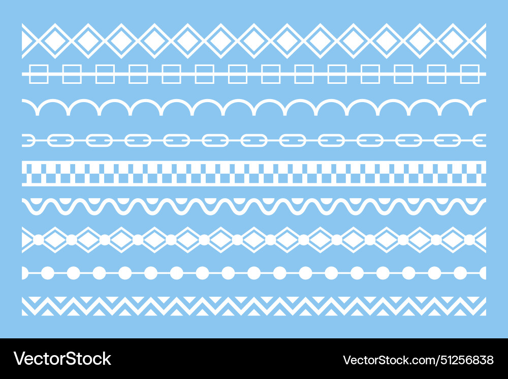 Collection of lace pattern border banner Vector Image