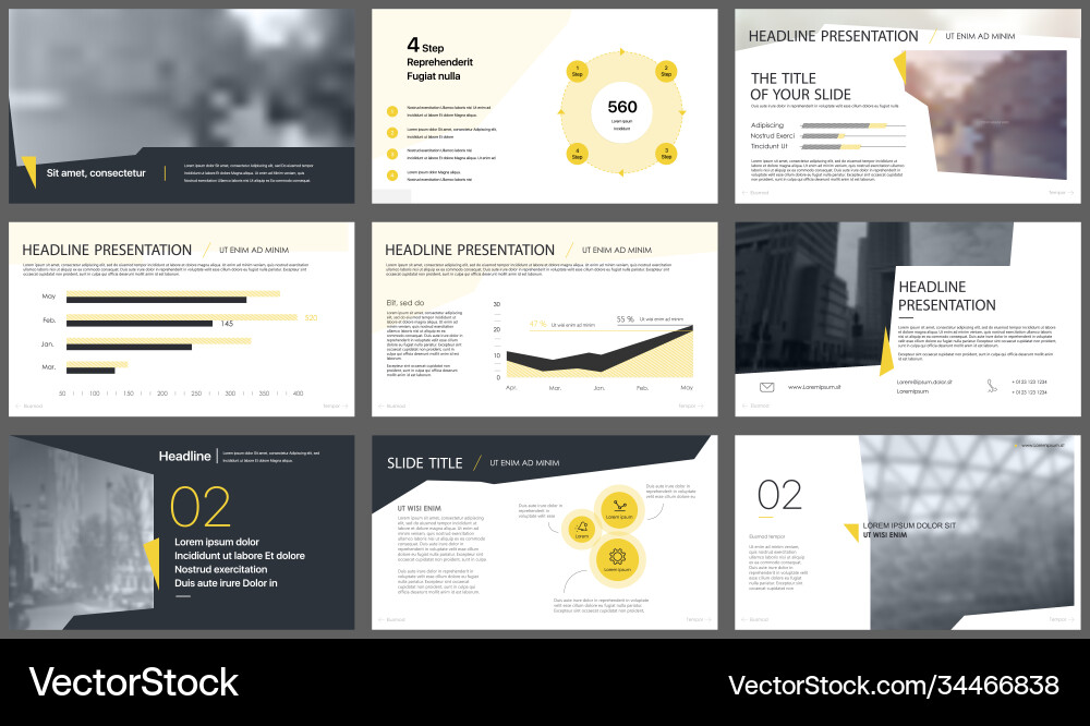 Geometric presentation element templates Vector Image