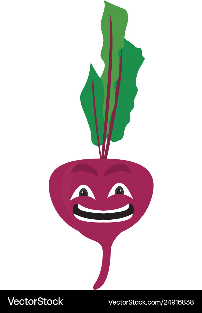 Happy radish cartoon Royalty Free Vector Image