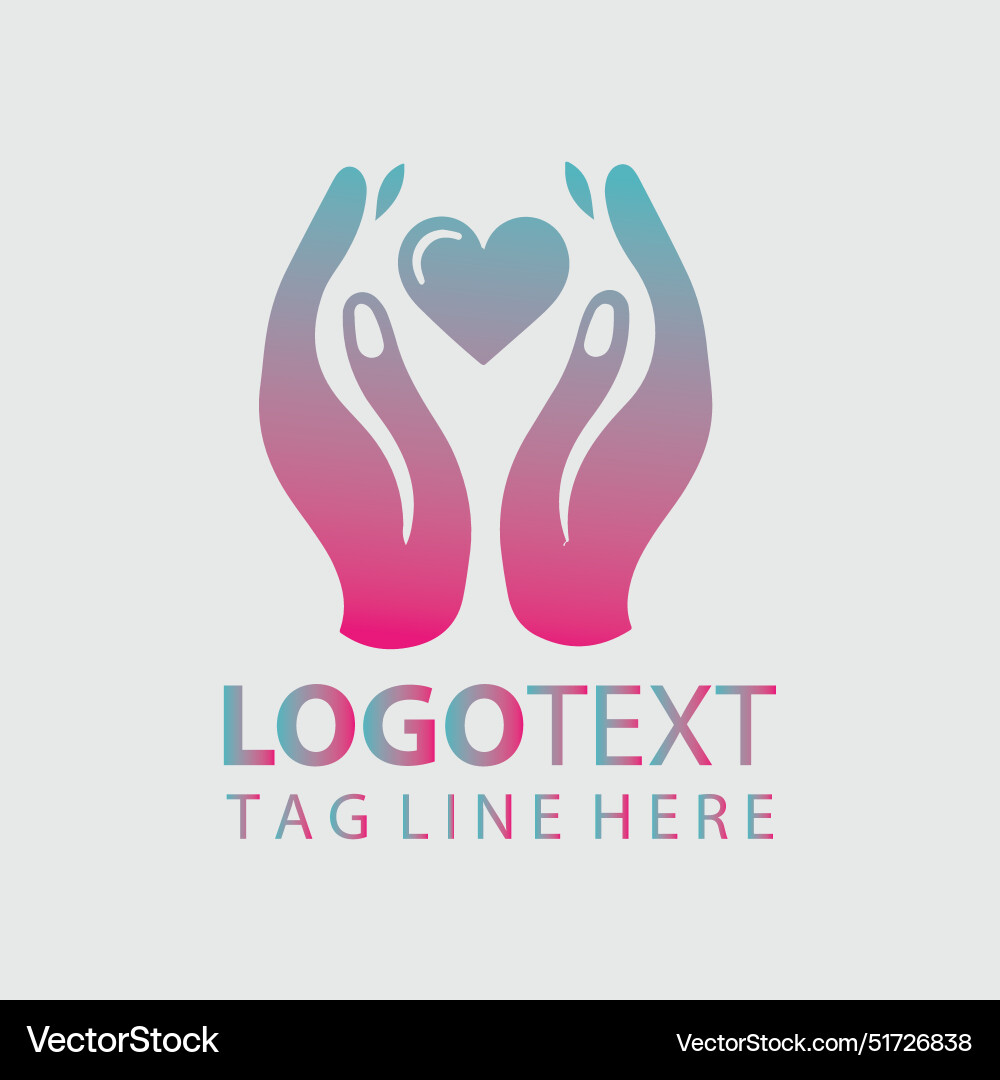 Heart hand logo Royalty Free Vector Image - VectorStock