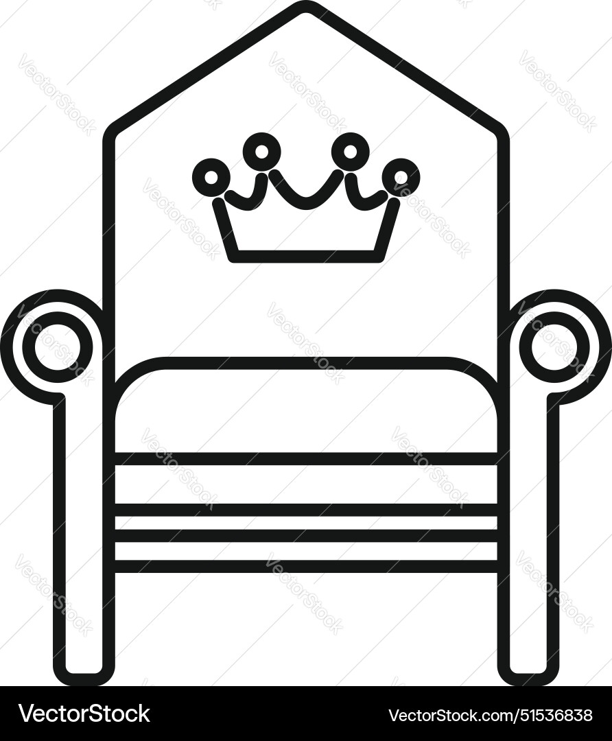 King throne chair with crown embellishment Vector Image