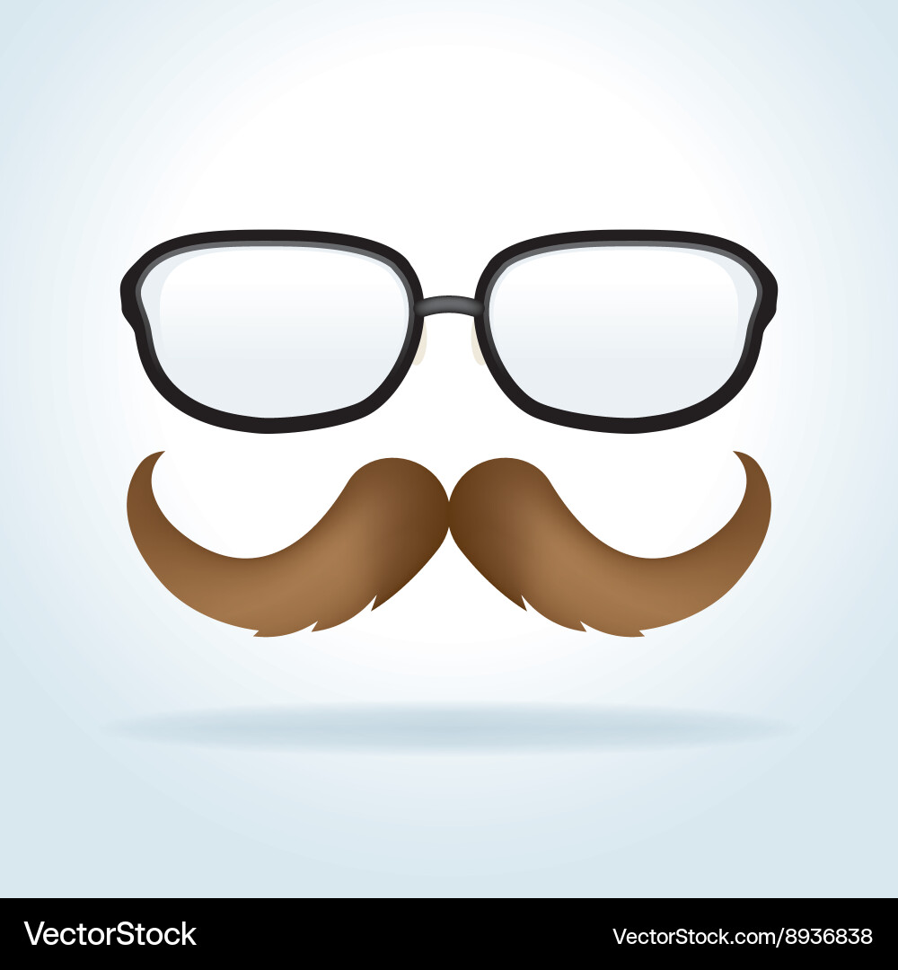 Mustache and glasses Royalty Free Vector Image