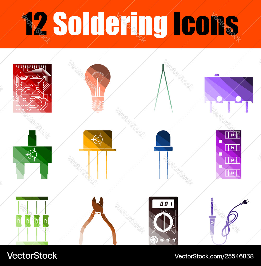 Soldering icon set Royalty Free Vector Image - VectorStock