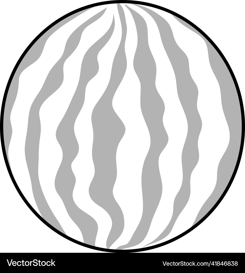 Watermelon doodle outline for colouring Royalty Free Vector