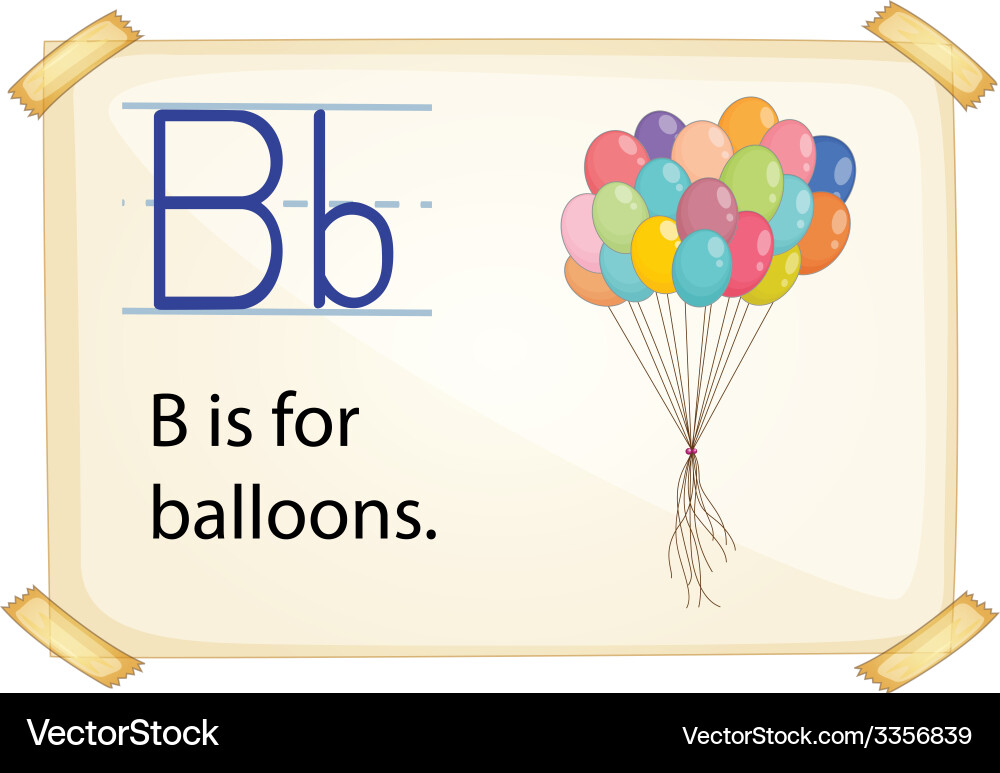 A letter b for balloons Royalty Free Vector Image