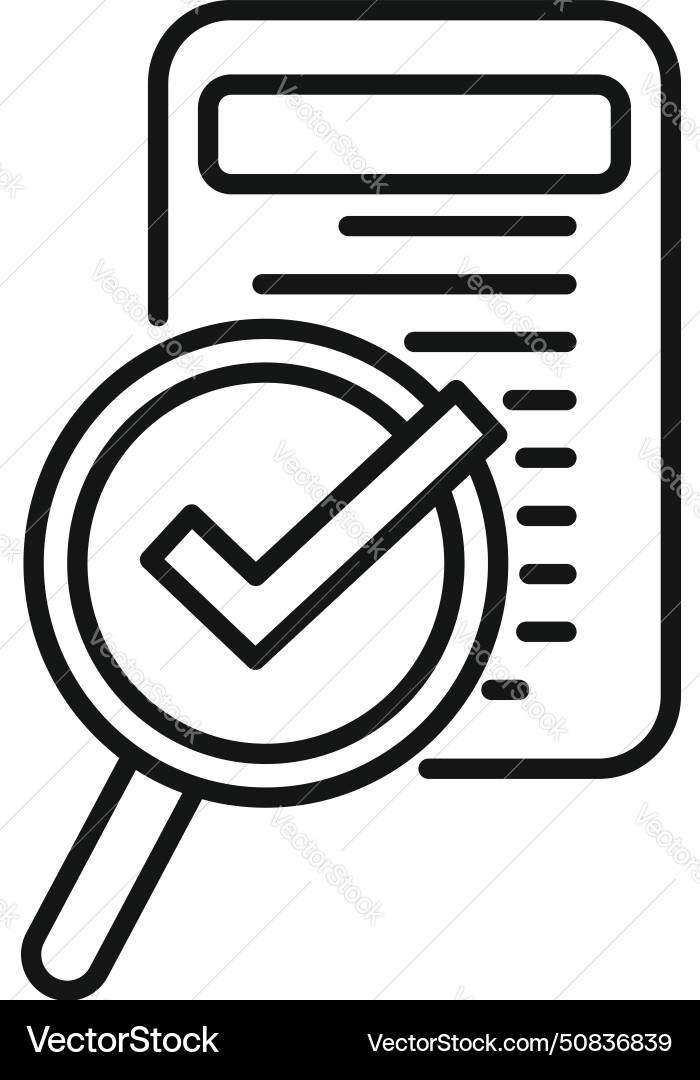 Business policy search icon outline Royalty Free Vector