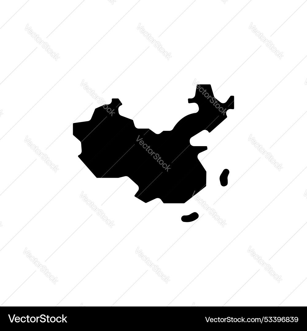 China map line icon isolated on white background Vector Image