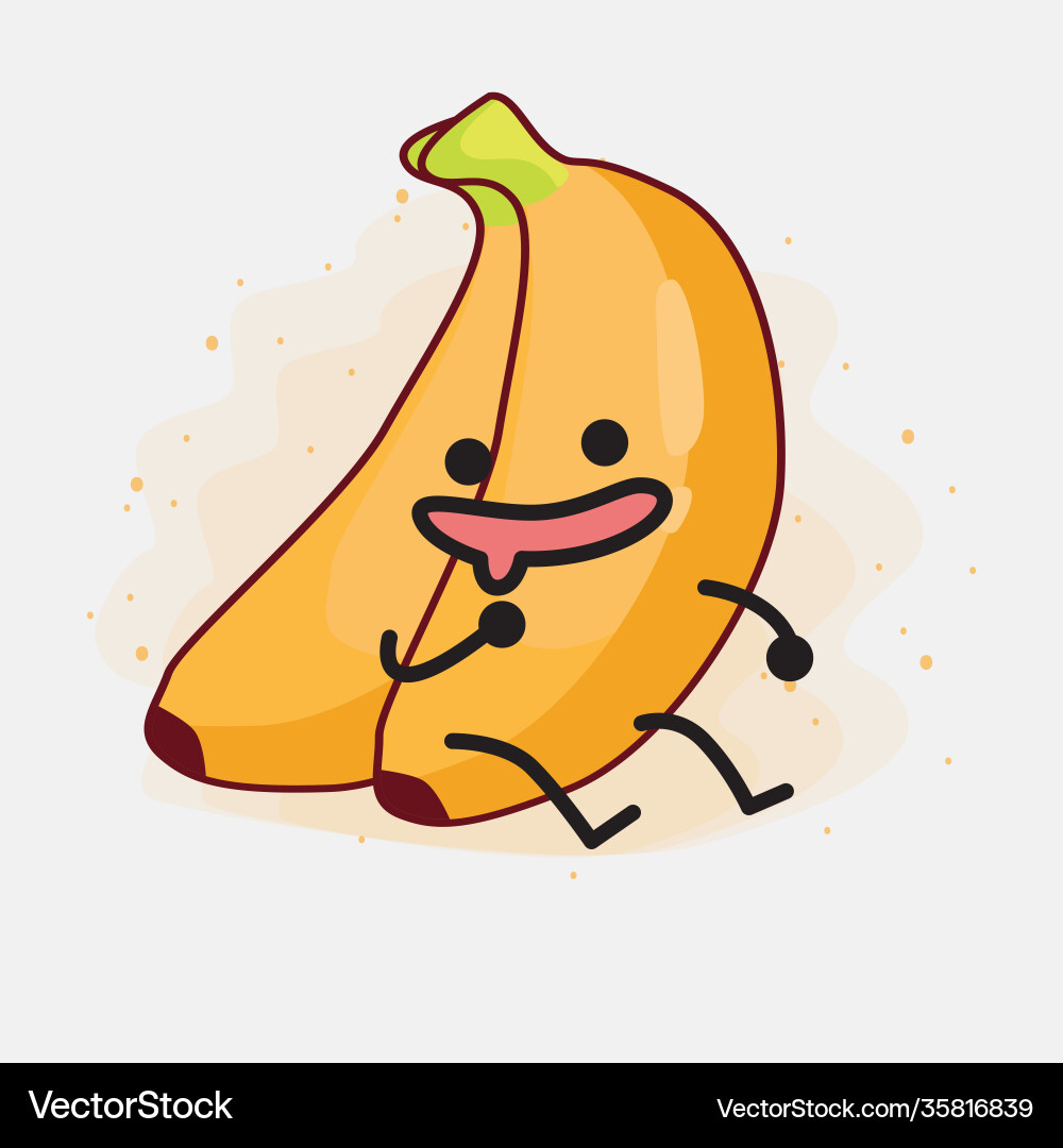 Cute banana fruit character Royalty Free Vector Image