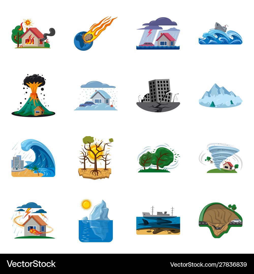 Design natural and disaster sign Royalty Free Vector Image