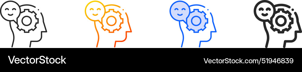 Emotions iconthin linear gradient blue stroke Vector Image