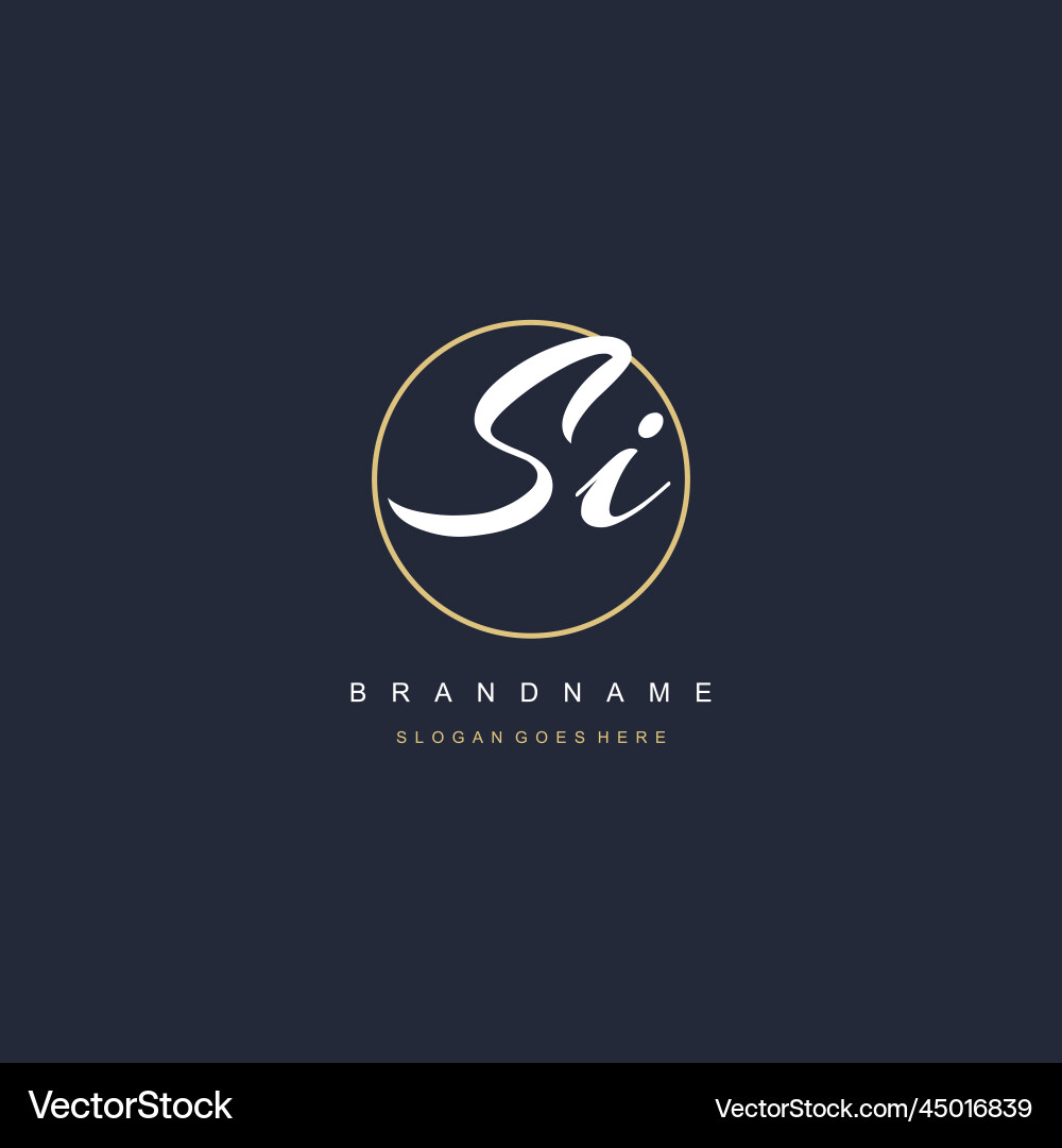 Initial letter si logo monogram feminine style Vector Image