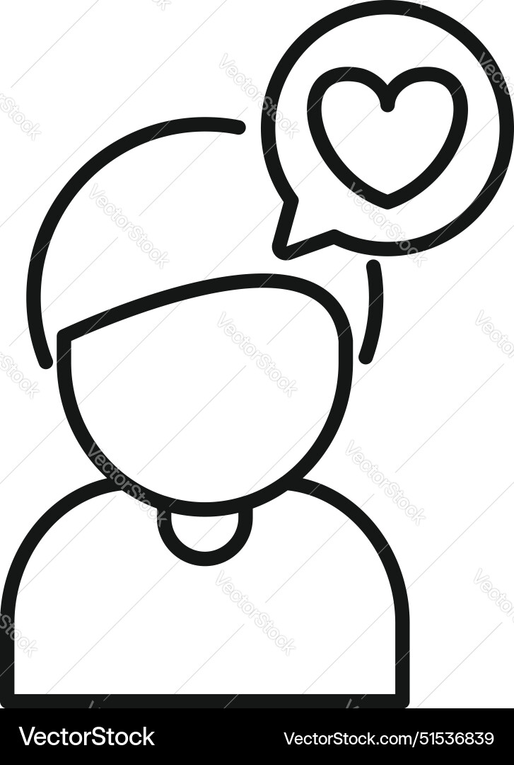 Man thinking about love with heart icon Royalty Free Vector