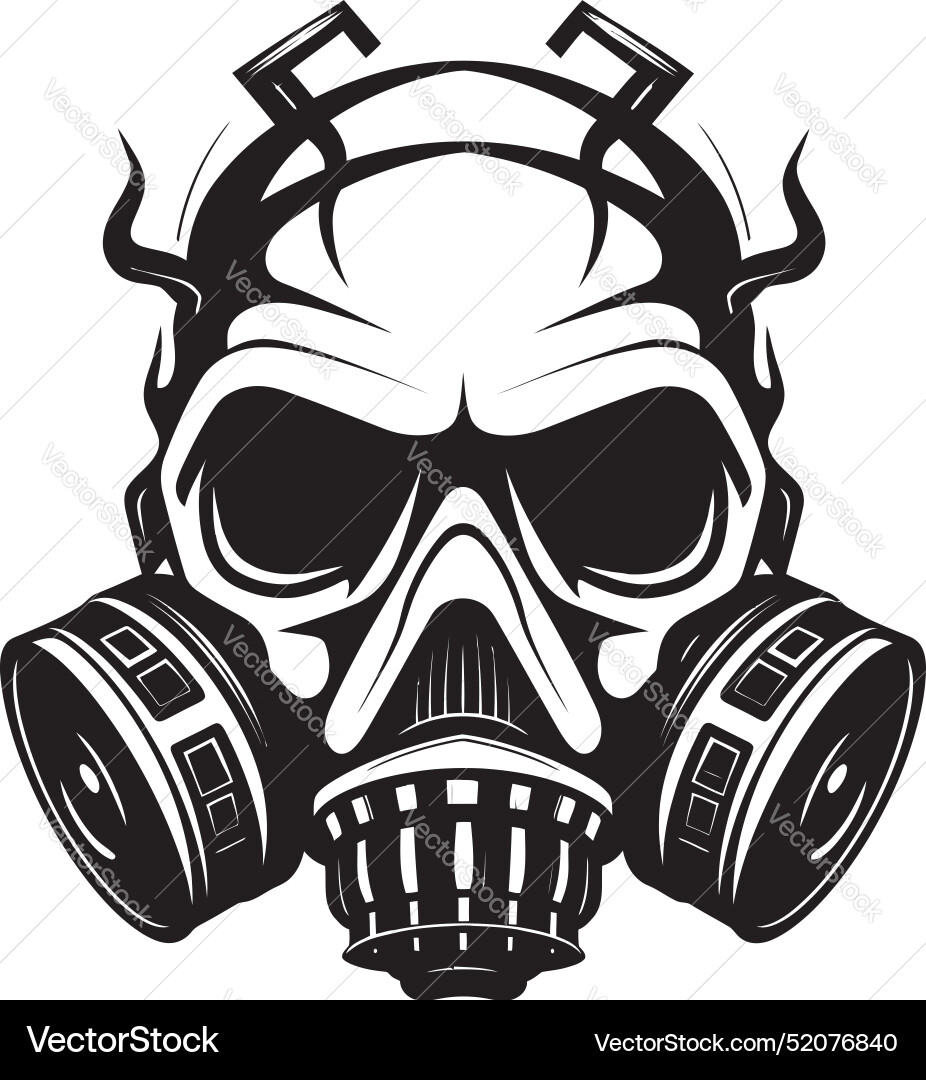 Bio skull sentinel gas masked graphic logo Vector Image