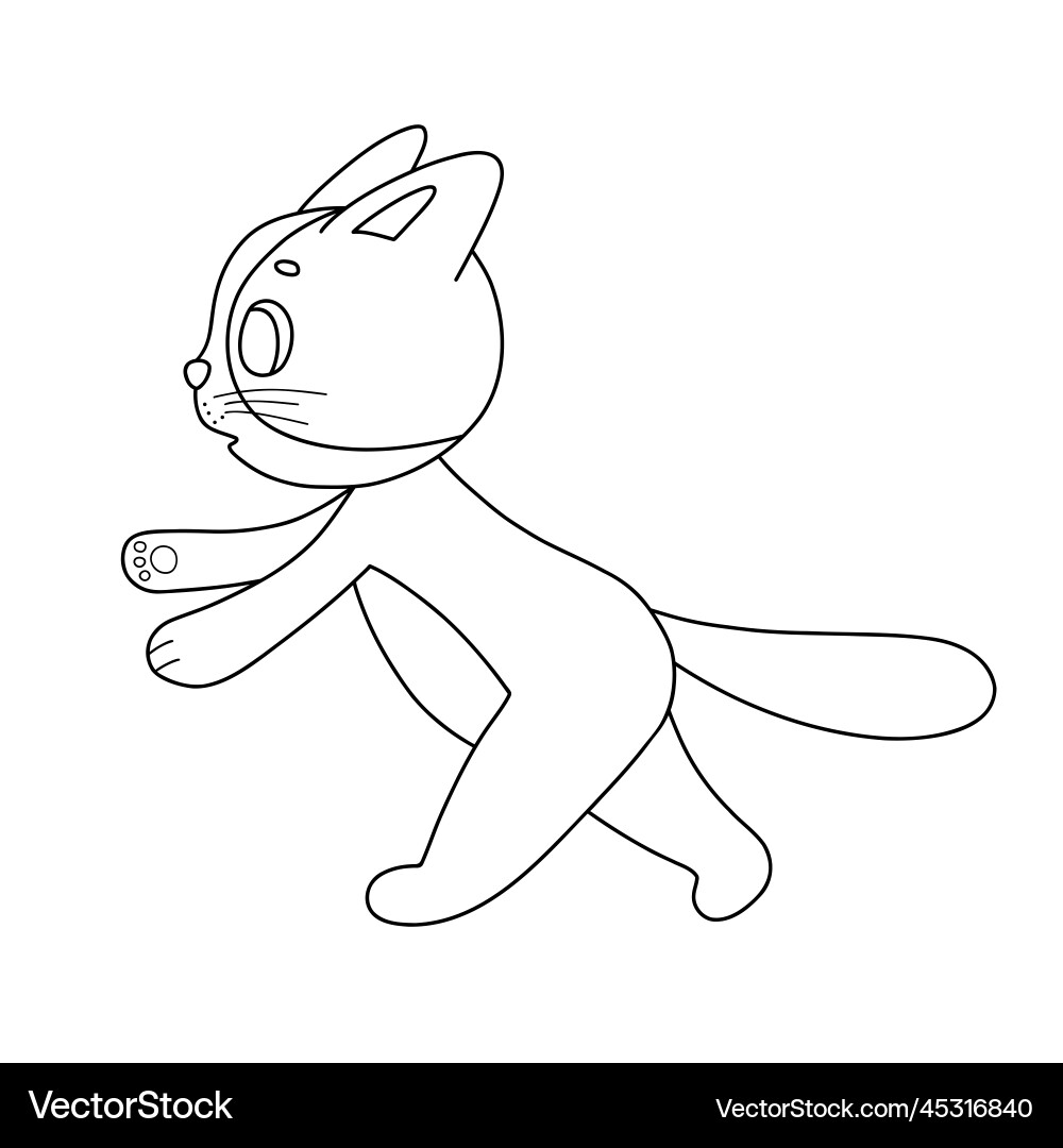 Cute Cartoon Cat Running Royalty Free Vector Image
