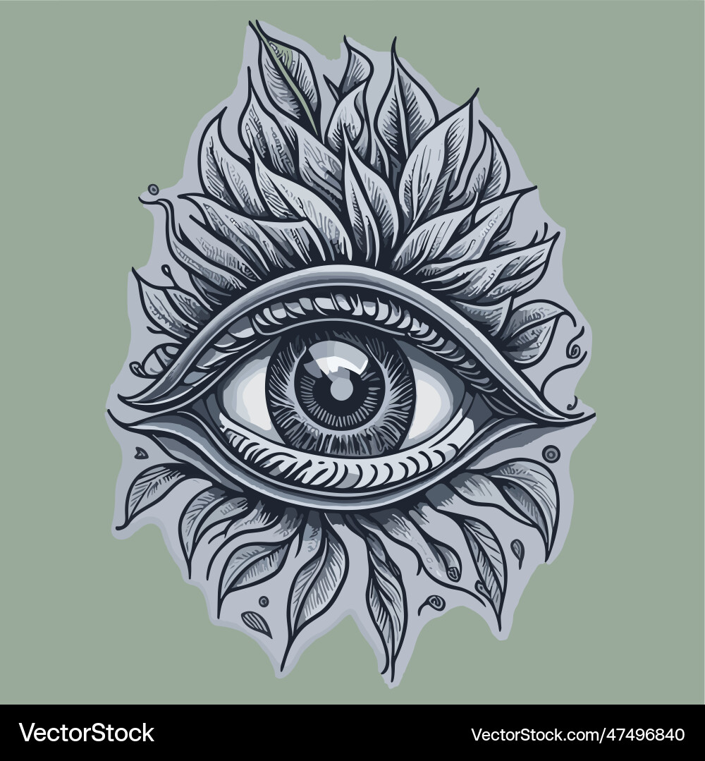 Eye tattoo of esancai v21 Royalty Free Vector Image