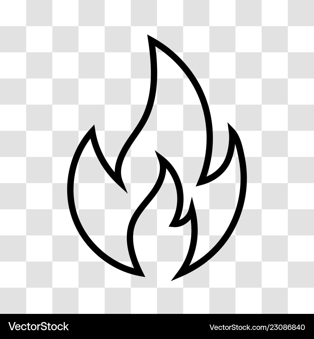 Feuersymbol auf transparentem Hintergrund Vektorbild