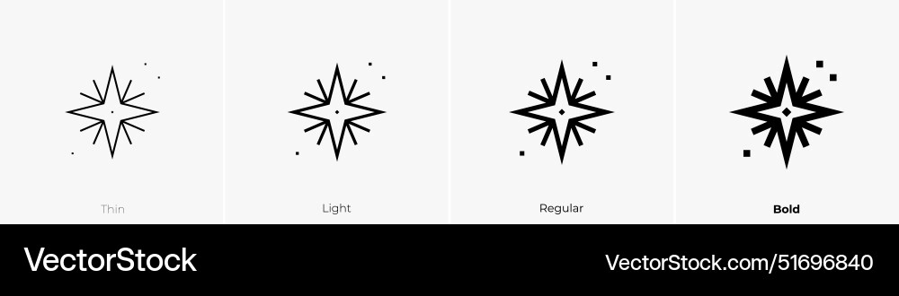 Holy star icon thin light regular and bold style Vector Image