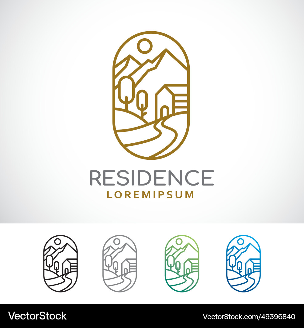 House modern line logo design template Royalty Free Vector