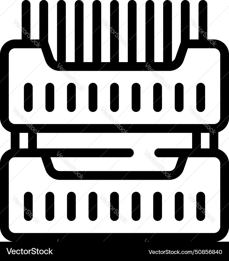 Metal mesh paper tray icon outline folders Vector Image