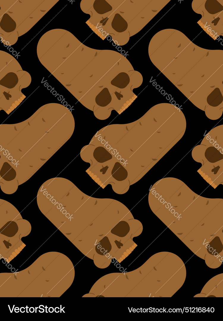 Skull potato pattern seamless potatoes skeleton Vector Image
