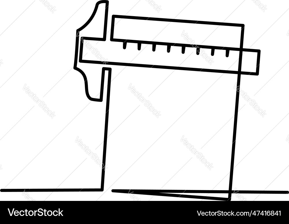 Architect t-square continuous one line drawing Vector Image
