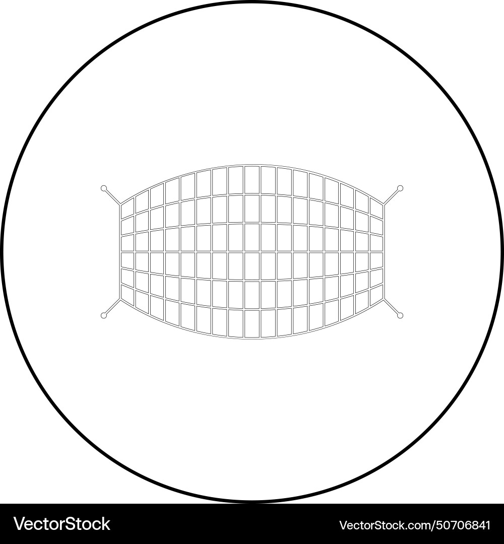 Fishnet rope net icon in circle round black color Vector Image