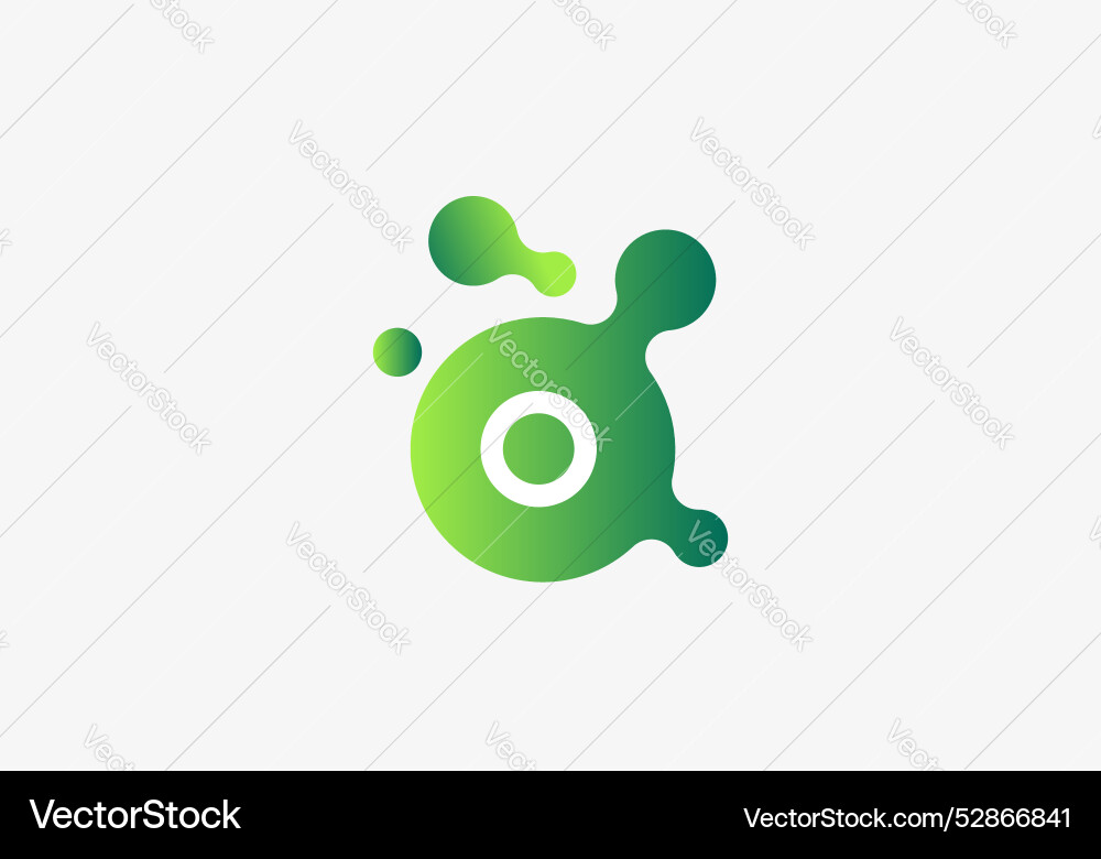 Logo molecule particle letter o science bio Vector Image