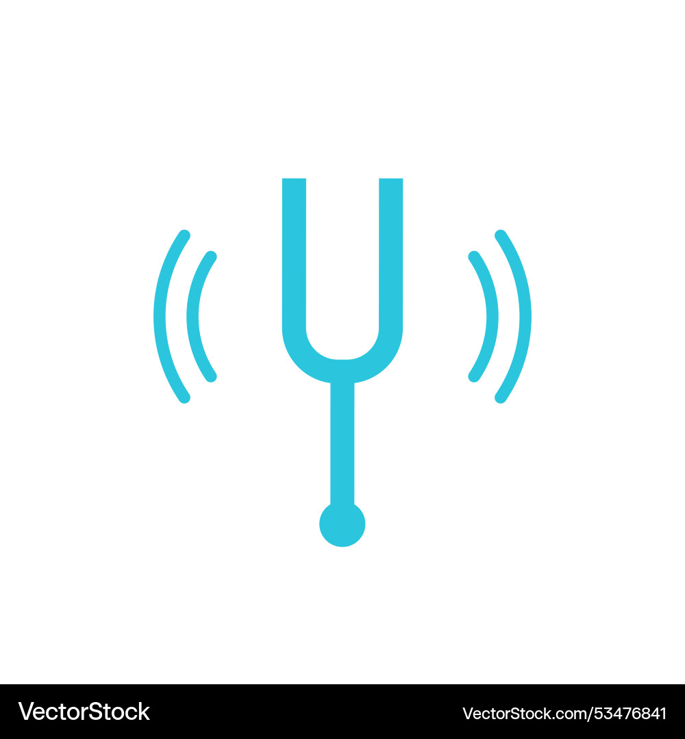 Resonate tuning fork icon isolated on white Vector Image