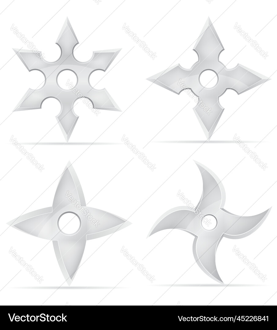 Shuriken star ninja weapon japanese warrior Vector Image