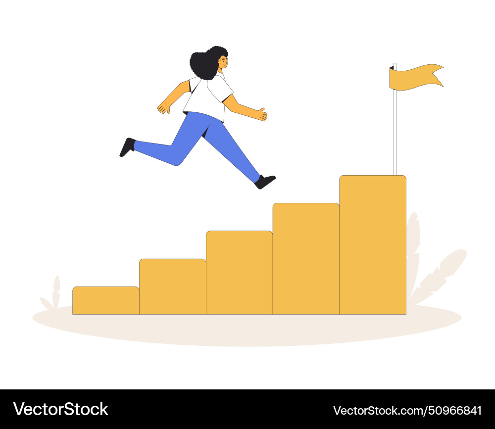 Start up business career ladder young Royalty Free Vector