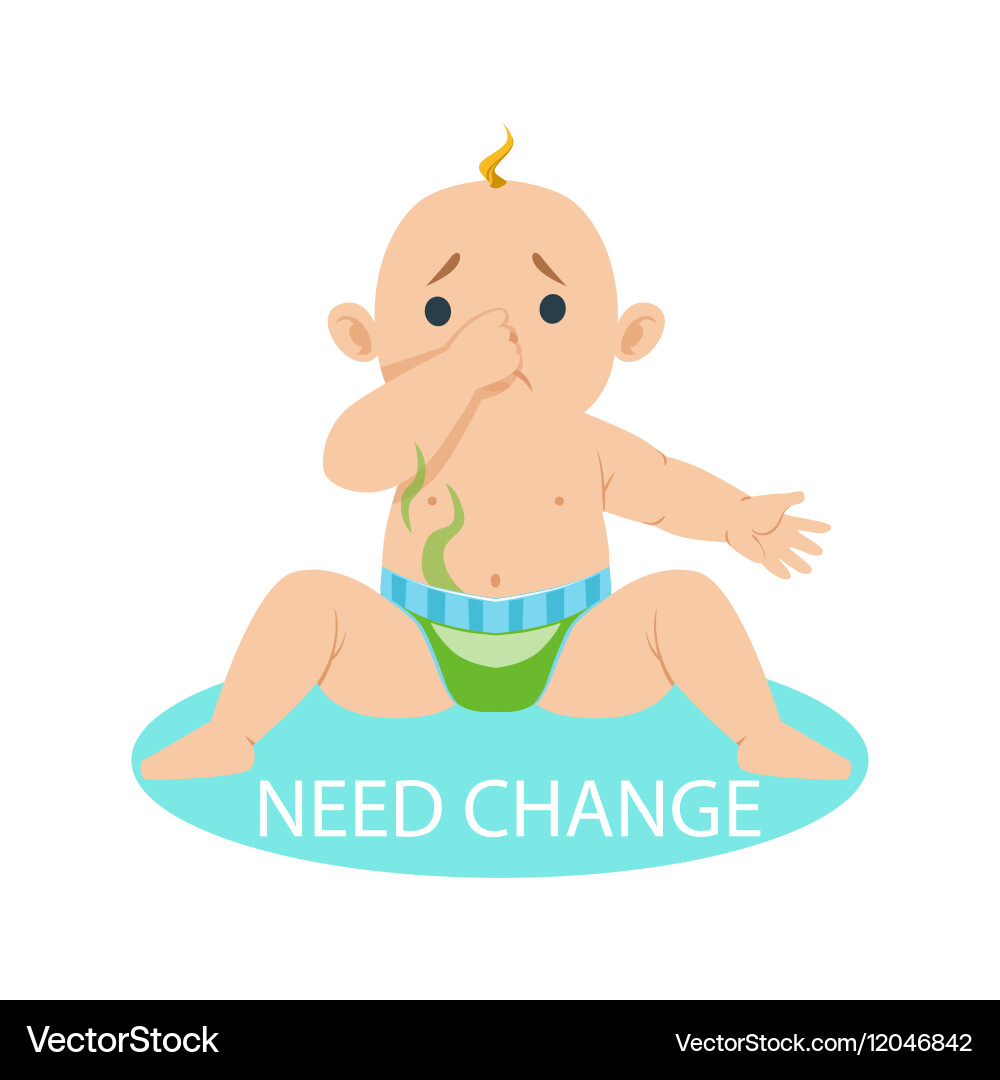 Baby Needs Diaper Change Royalty Free Vector Image