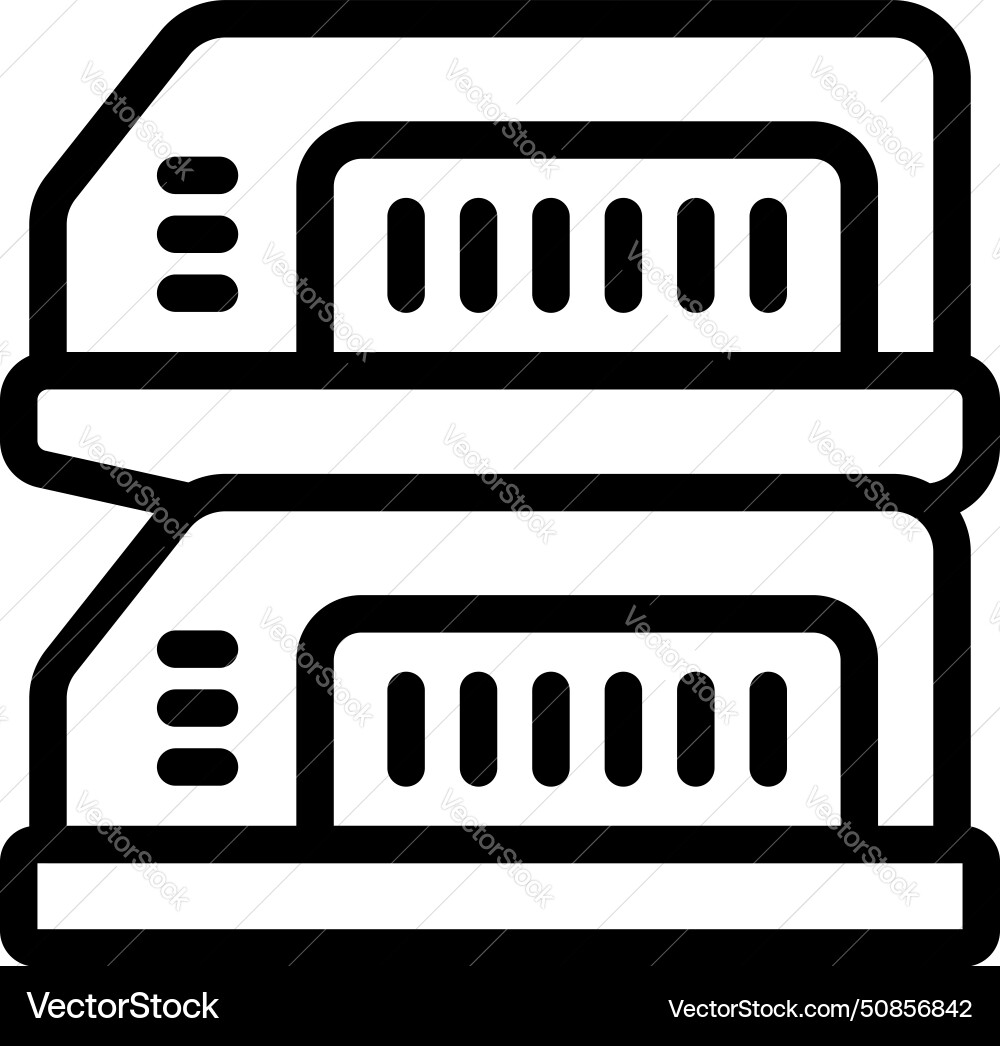 Multi level paper tray icon outline desk Vector Image