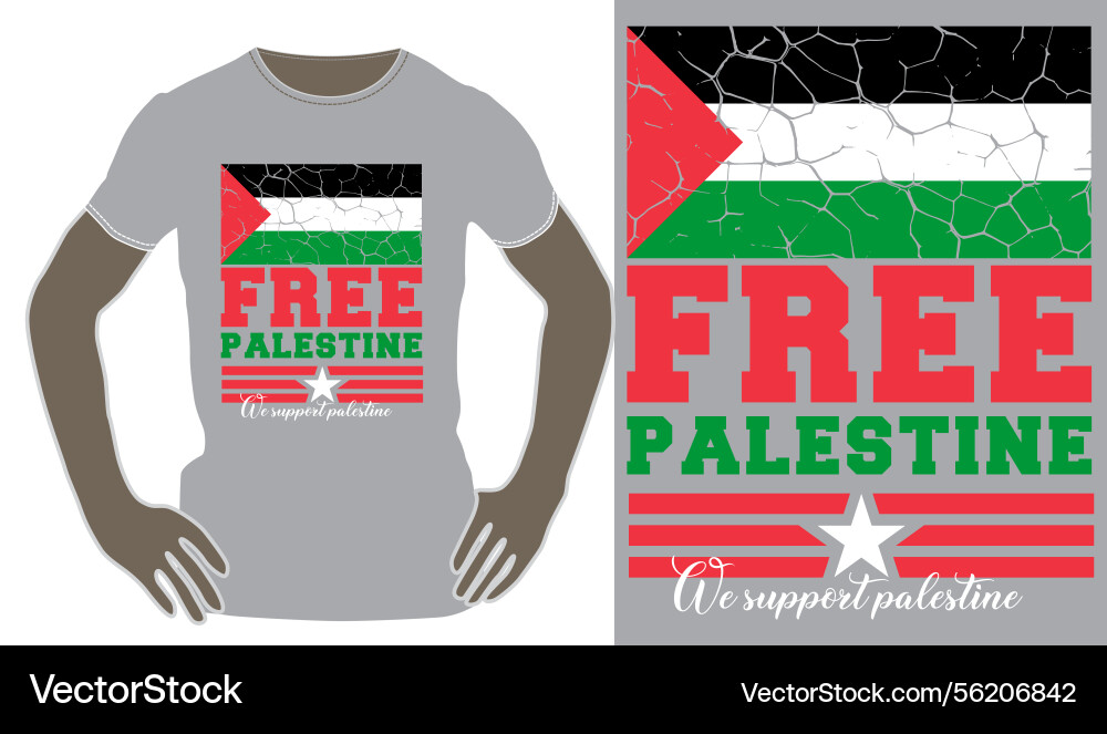 Save palestine with gaza message on free Vector Image