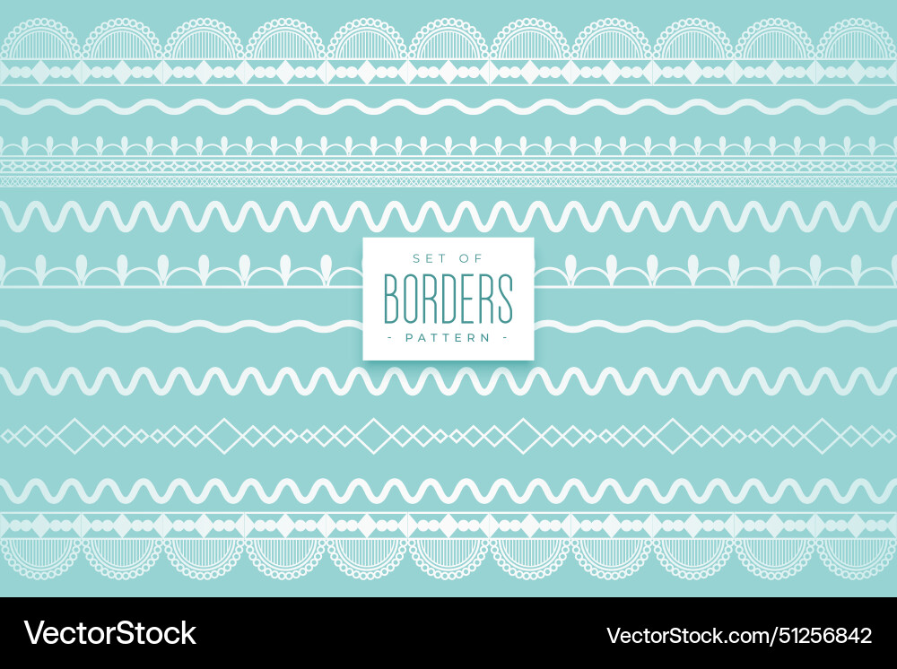 Set of decorative lace pattern border banner Vector Image