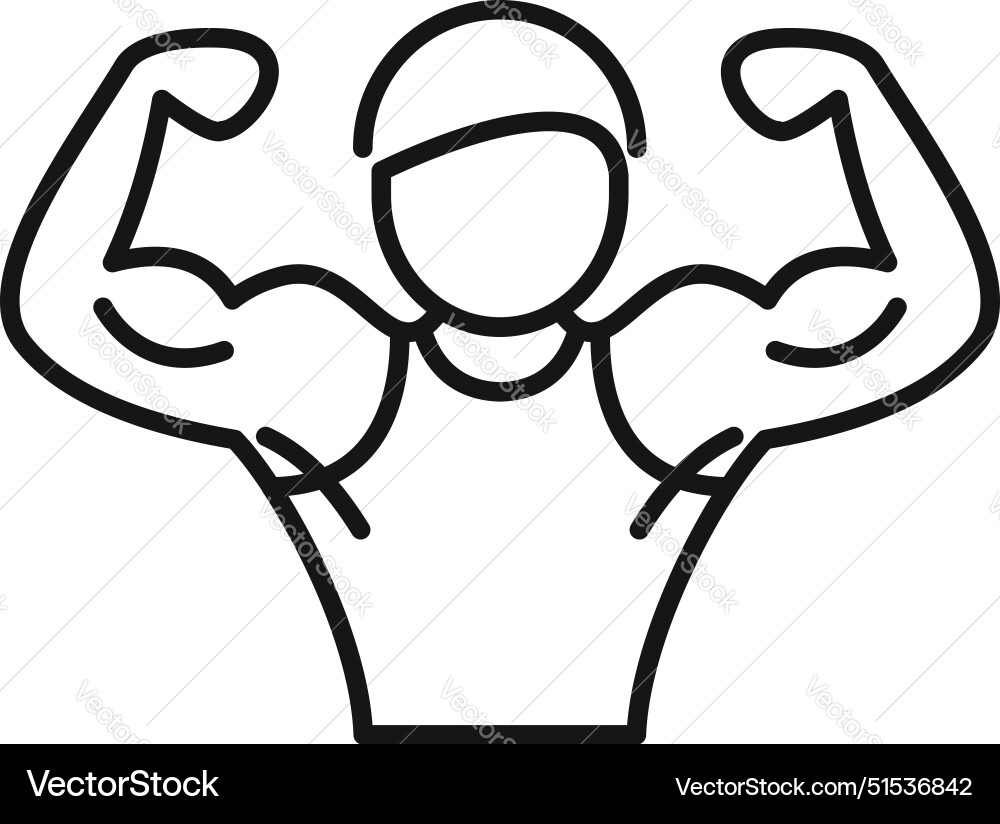 Strong man flexing biceps icon Royalty Free Vector Image