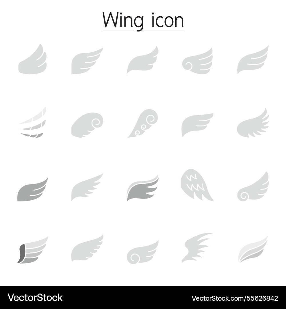 Wing icon set Royalty Free Vector Image - VectorStock