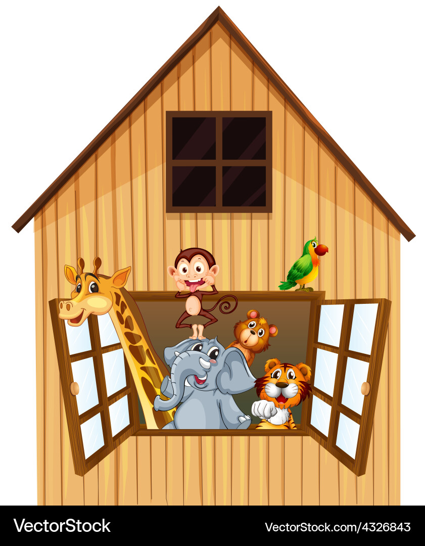 Animals and barn Royalty Free Vector Image - VectorStock