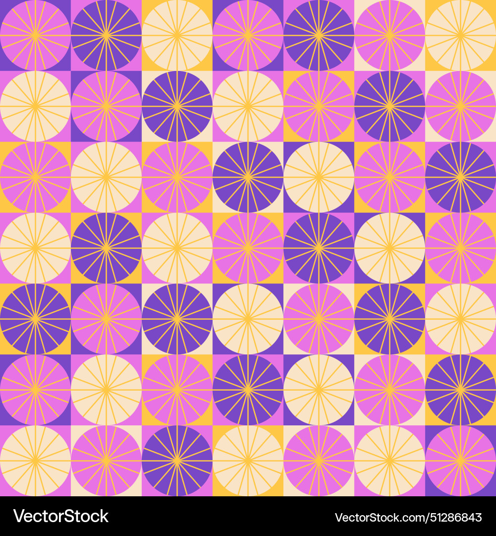 Artdeco circle purple seamless pattern Royalty Free Vector