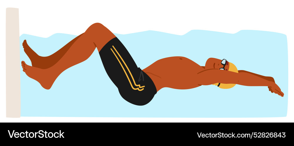 Athlete swimming backstroke in a blue pool Vector Image