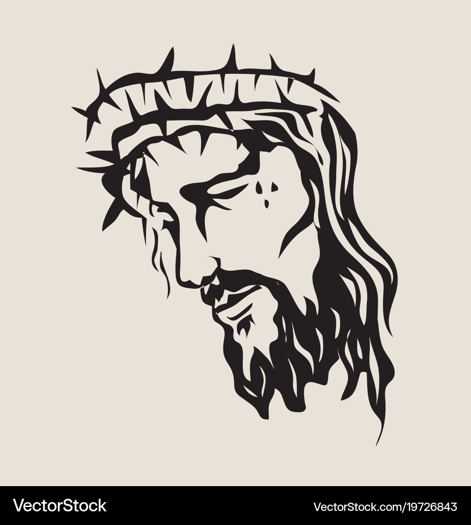 Jesus Hand Draw Royalty Free Vector Image Vectorstock