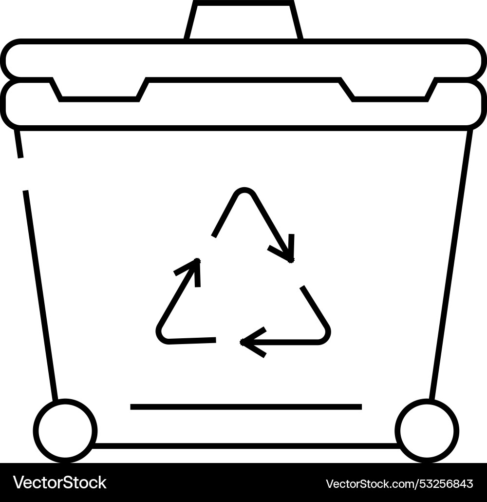 Container for recycling waste line icon Royalty Free Vector